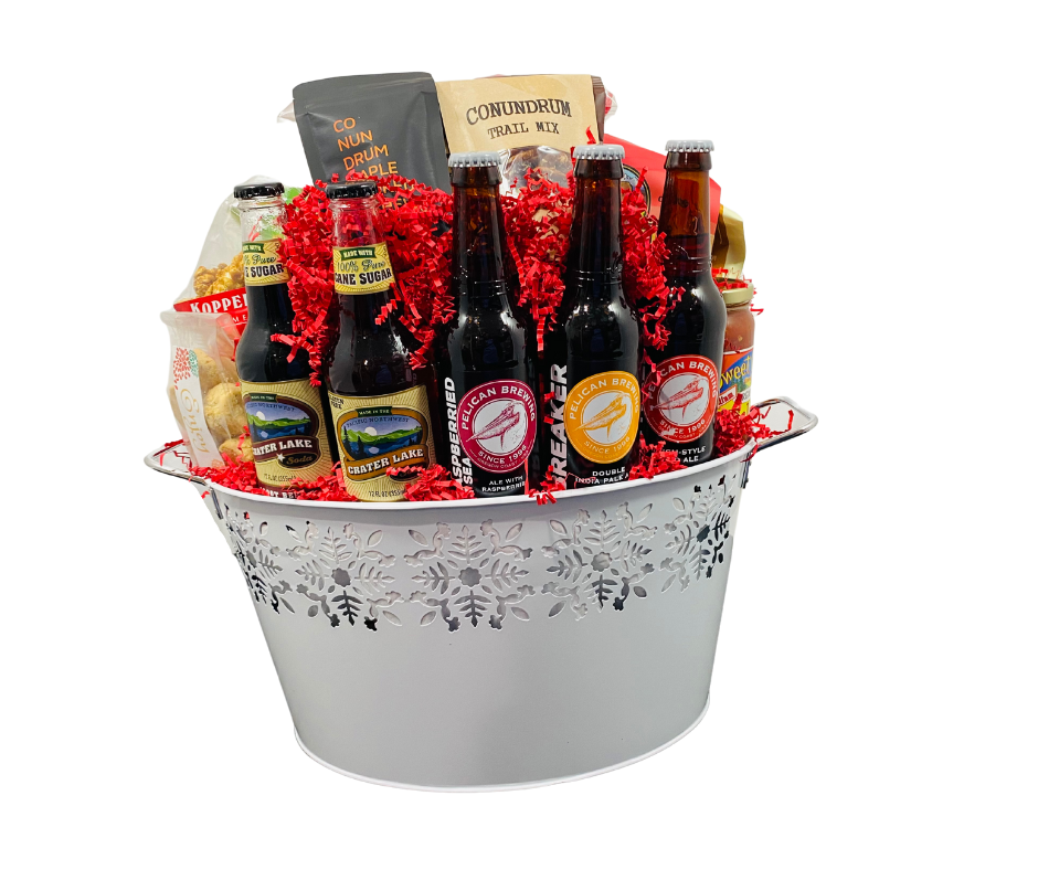 Jolly Holiday Gift Basket With Local Beer For Christmas Gifts – Happy ...